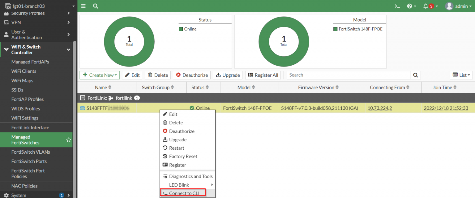 How to change the IP address of FortiLink FortiSwitches without traffic ...